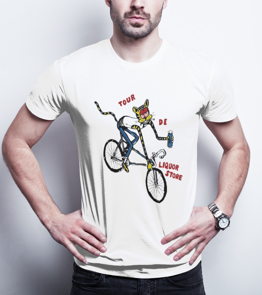 Tour De Liquor Store Cat Bicycle Cycling T-Shirt