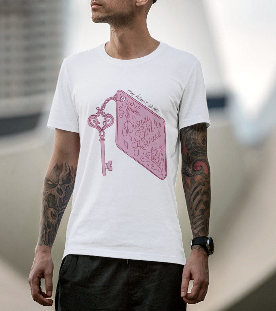Disney Girl Avenue My House Is On Castle Key T-Shirt