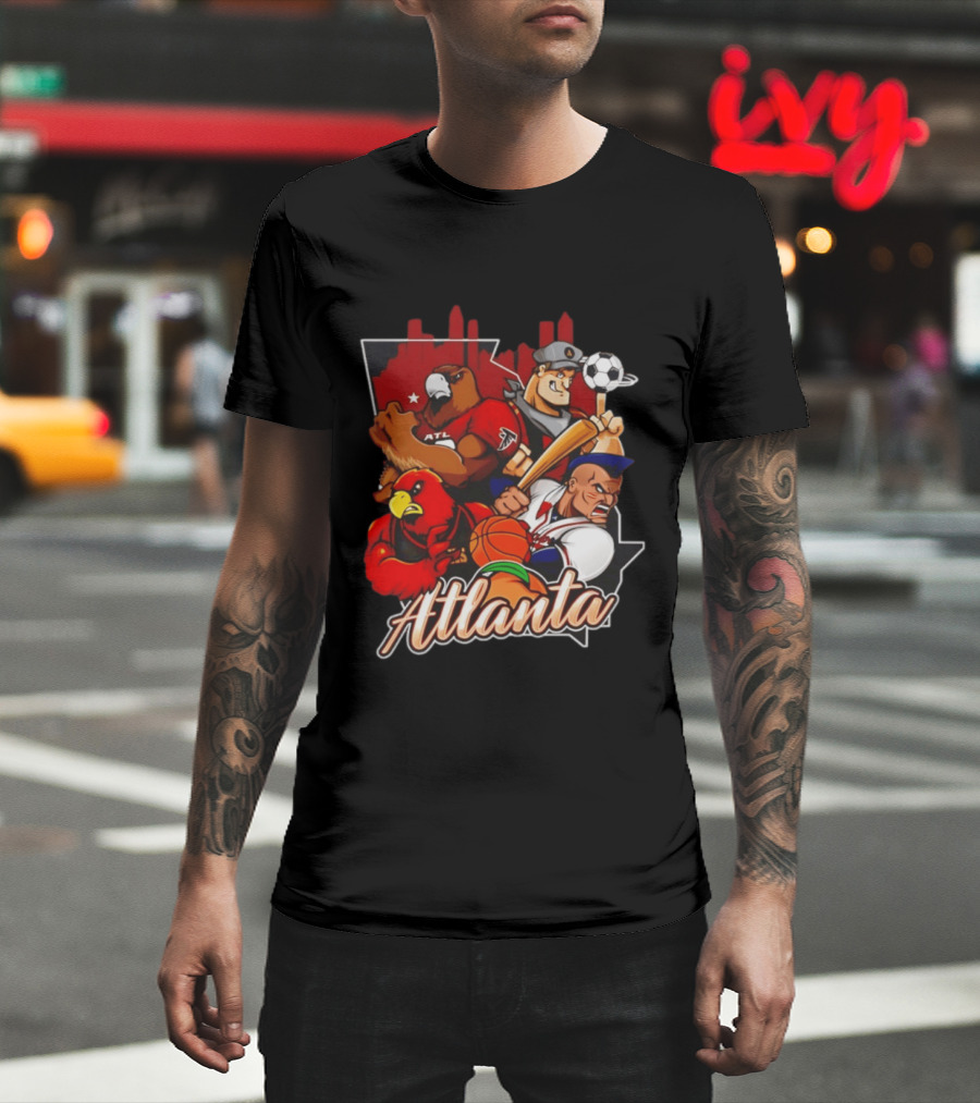 Atlanta Falcons Hawks Braves United Georgia Sports Teams Characters T-Shirt