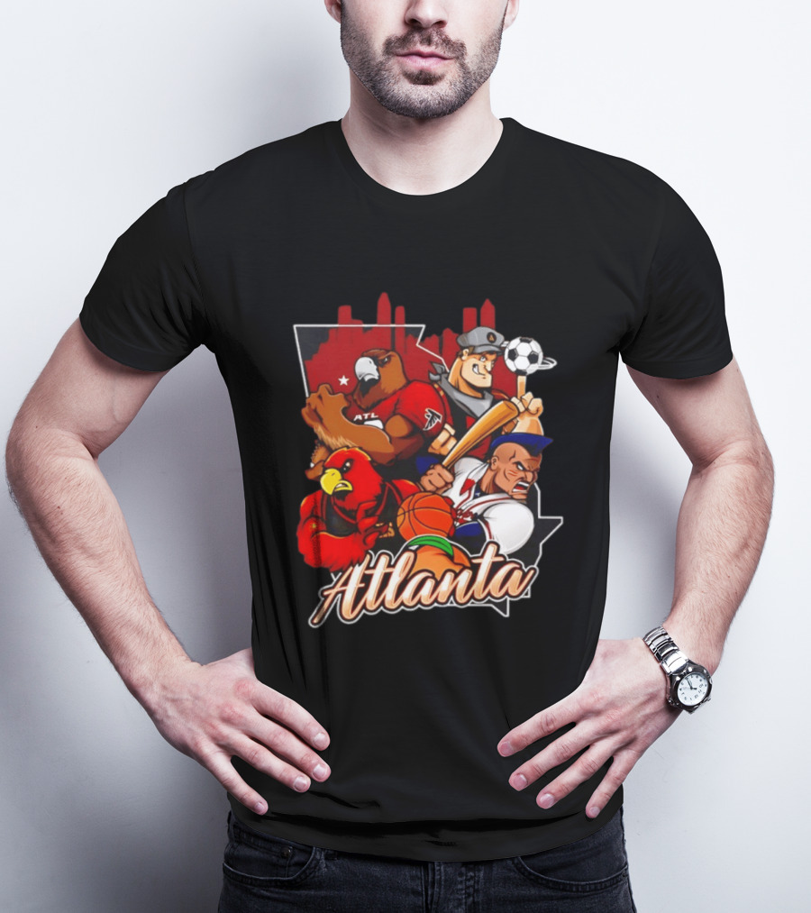 Atlanta Falcons Hawks Braves United Georgia Sports Teams Characters T-Shirt