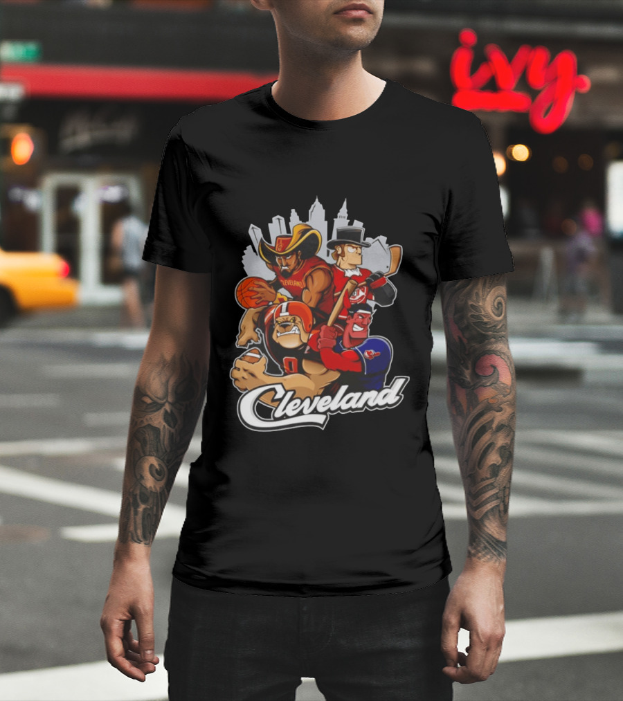Cleveland Sports Teams Skyline Mashup 2026 T-Shirt