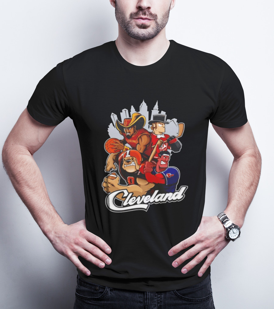 Cleveland Sports Teams Skyline Mashup 2026 T-Shirt