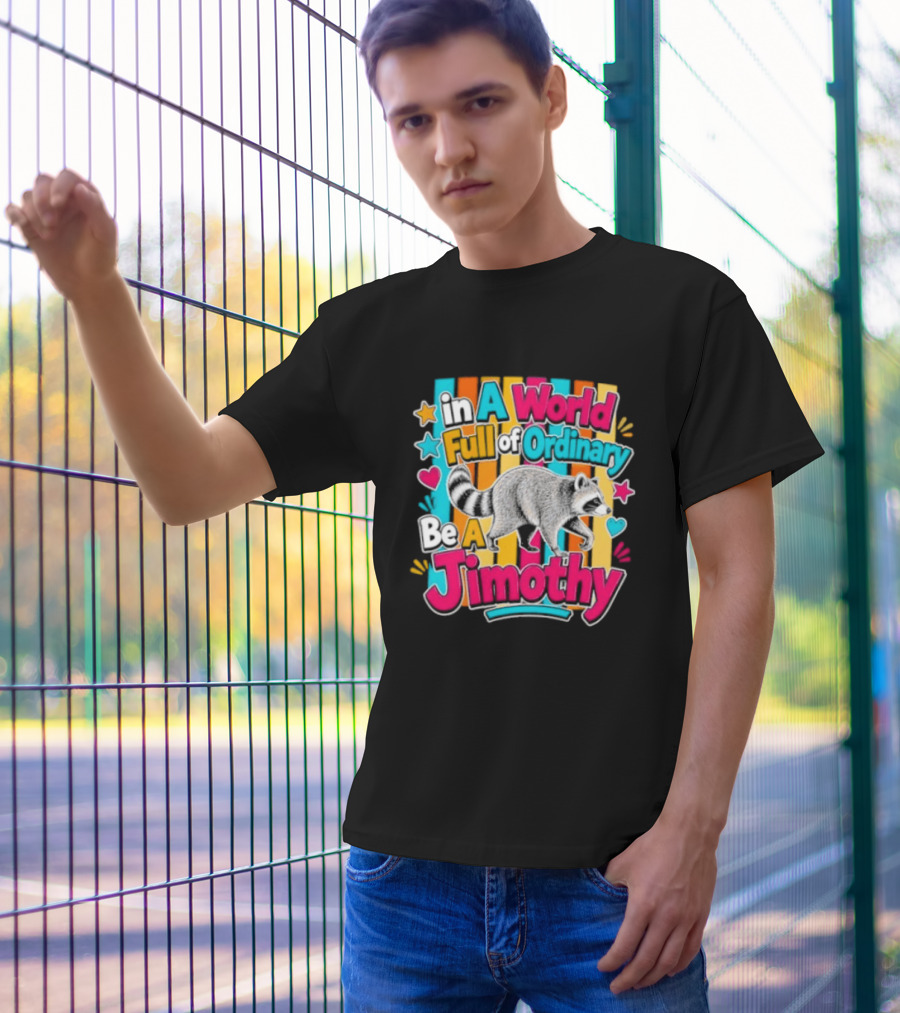 In A World Full Of Ordinary Be A Jimothy Raccoon T-Shirt