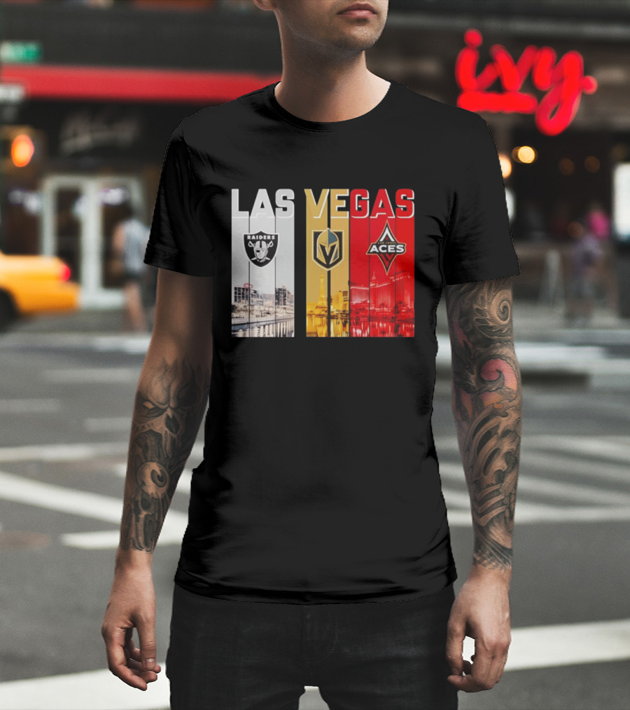 Las Vegas Raiders Golden Knights Aces Skyline T-Shirt