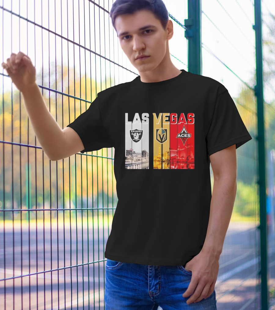 Las Vegas Raiders Golden Knights Aces Skyline T-Shirt