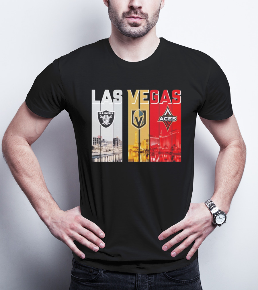 Las Vegas Raiders Golden Knights Aces Skyline T-Shirt