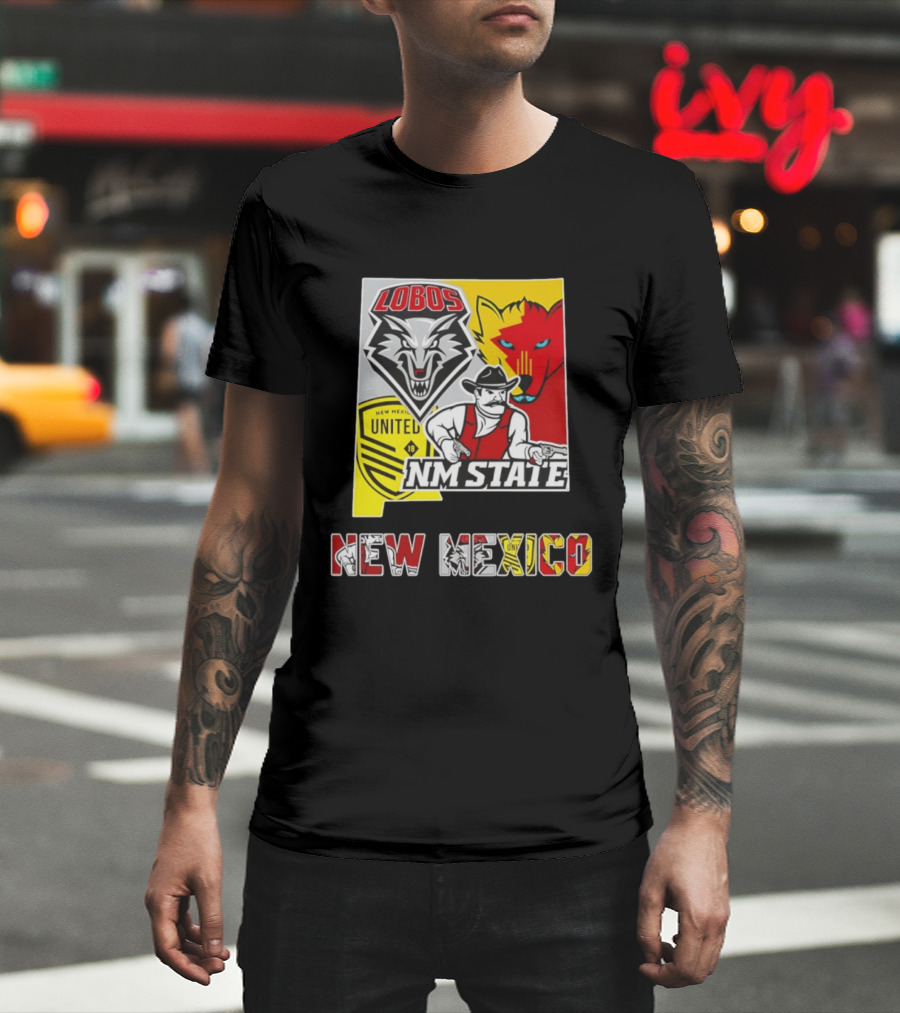 Lobos NM State New Mexico United T-Shirt