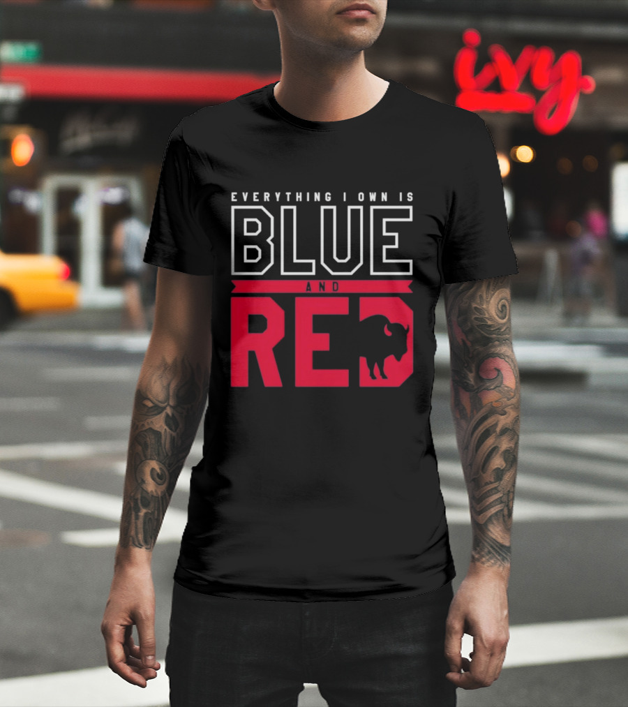 Everything I Own Is Blue And Red Buffalo Bills T-Shirt