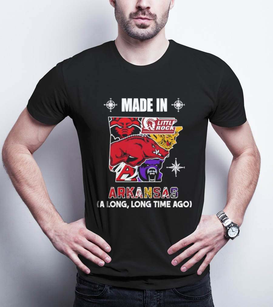Made In Arkansas Little Rock Map A Long Long Time Ago T-Shirt