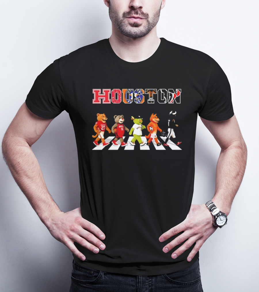 Houston Team Mascots Abbey Road Walk Season 2026 Sports T-Shirt