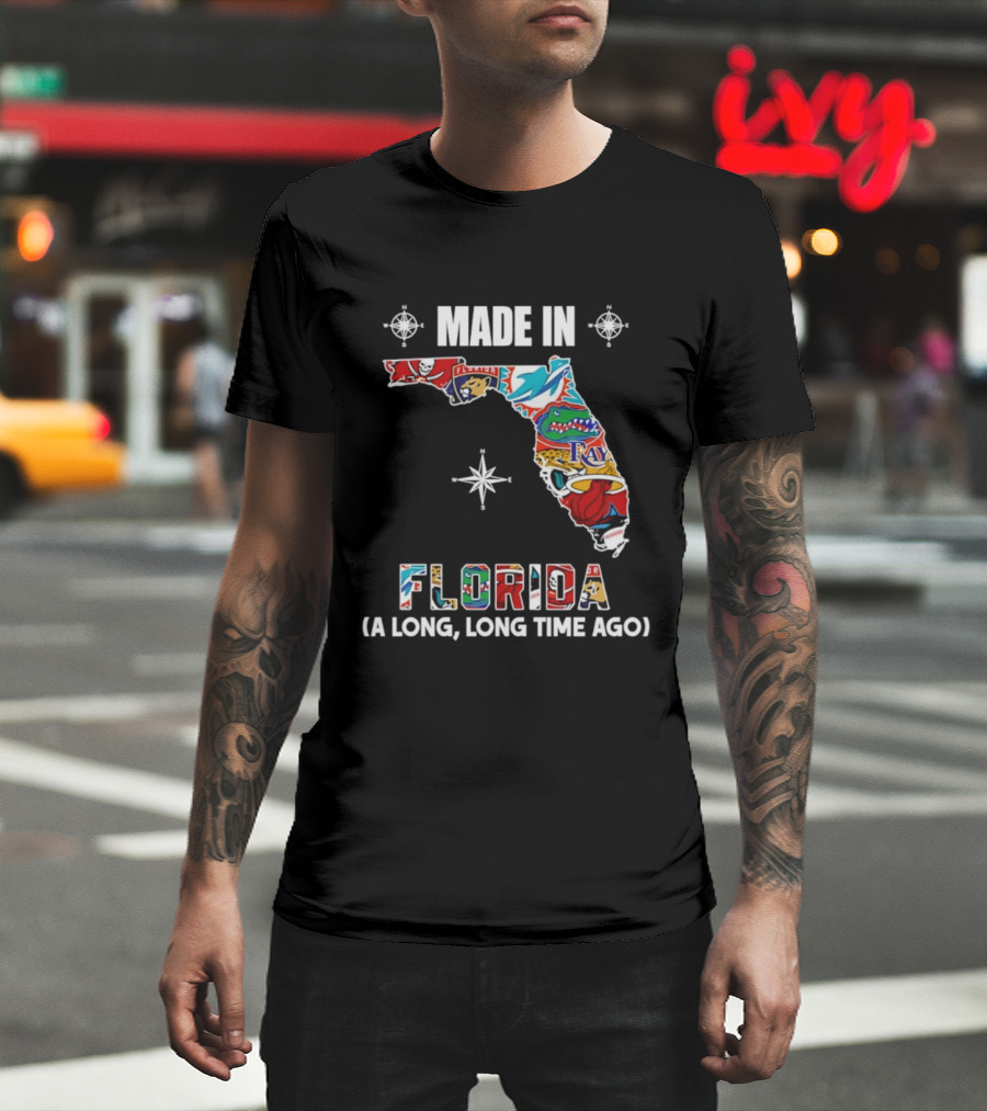 Made In Florida Map A Long Long Time Ago Florida Football Teams T-Shirt
