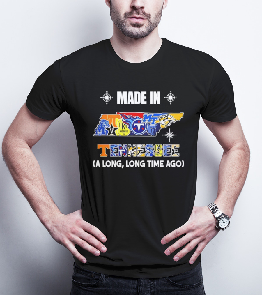 Made In Tennessee Titans Volunteers Tigers Map 2026 Season A Long Long Time Ago T-Shirt