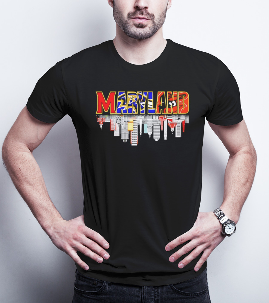 Maryland Sports Team City Skyline 2026 Urban Skyscraper Scene T-Shirt