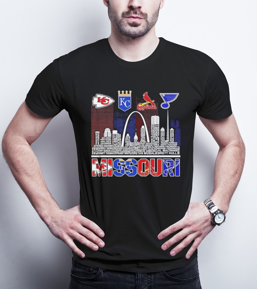 Missouri Skyline Kansas City Chiefs Royals Cardinals Blues T-Shirt