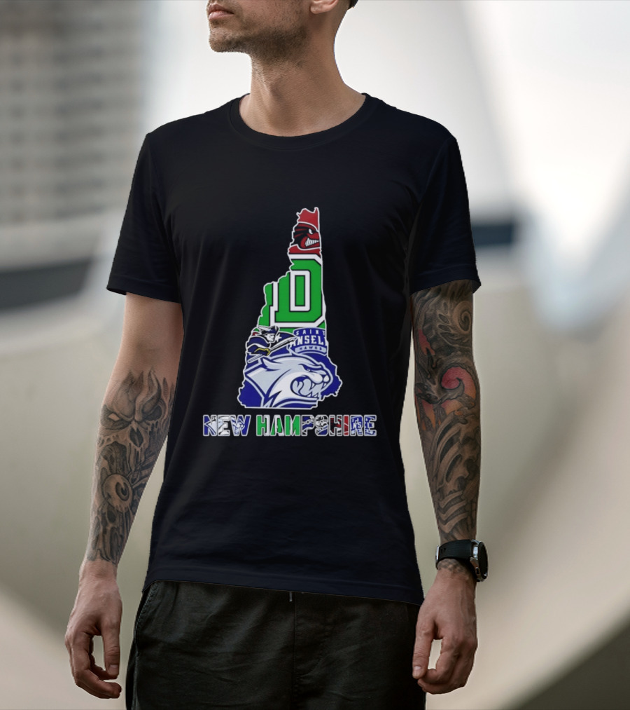 New Hampshire State Map Saint Anselm Hawks Wildcats Dartmouth Big Green 2026 T-Shirt
