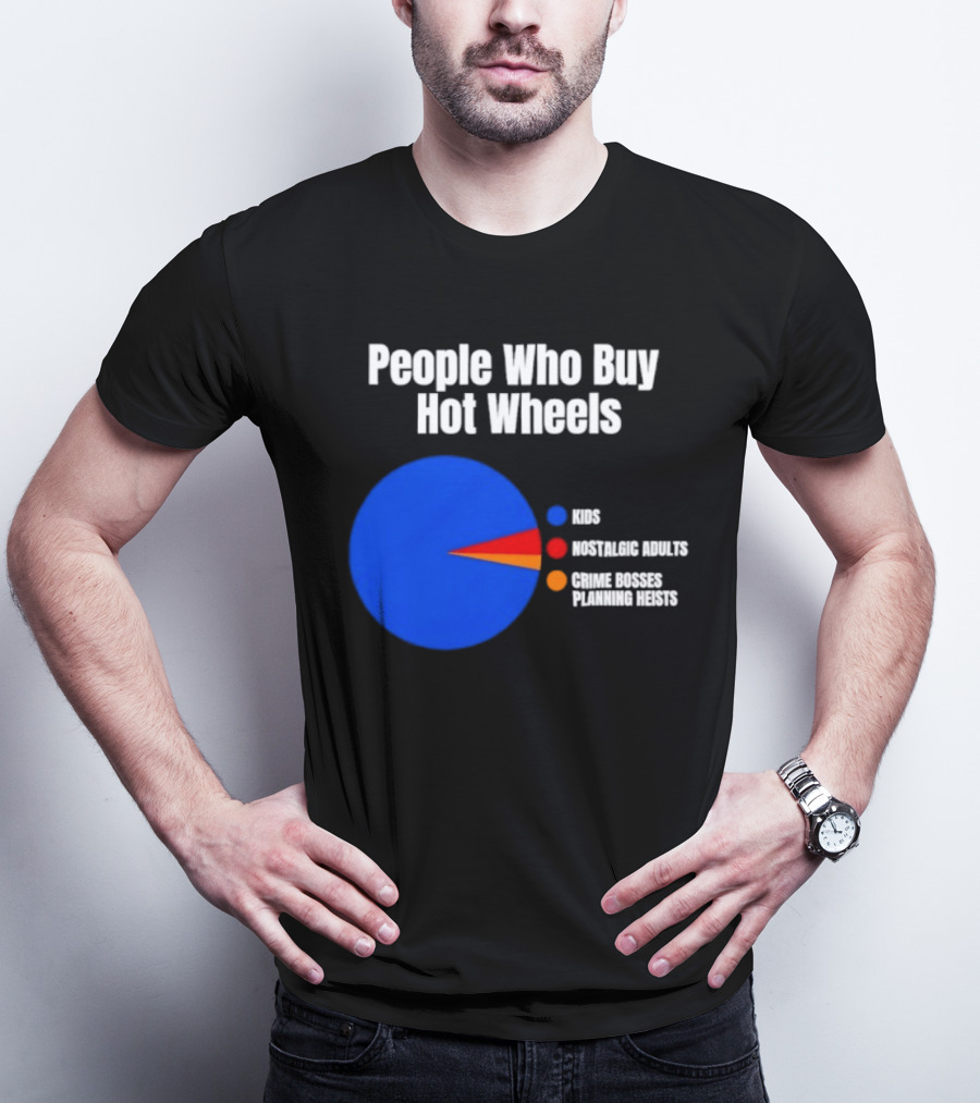 People Who Buy Hot Wheels Nostalgic Adults Crime Bosses Planning Heists Pie Chart T-Shirt