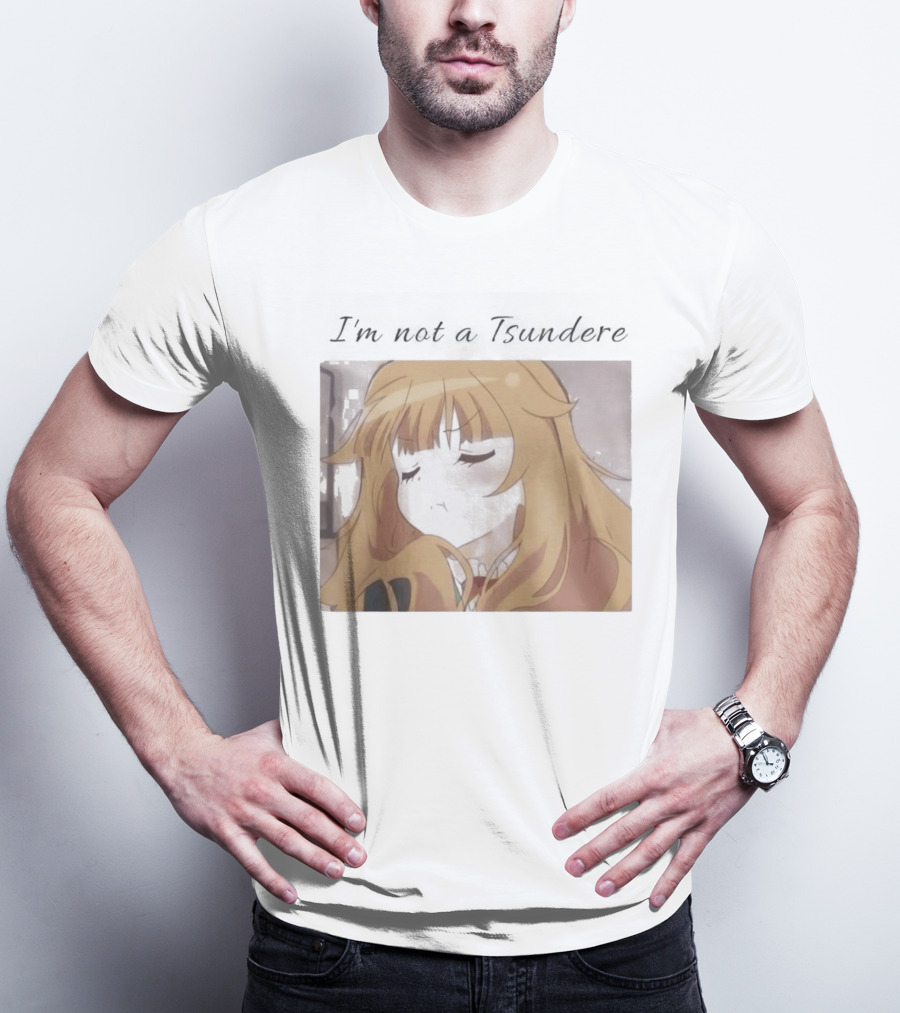 I'm Not A Tsundere Anime Expression Blonde Hair T-Shirt
