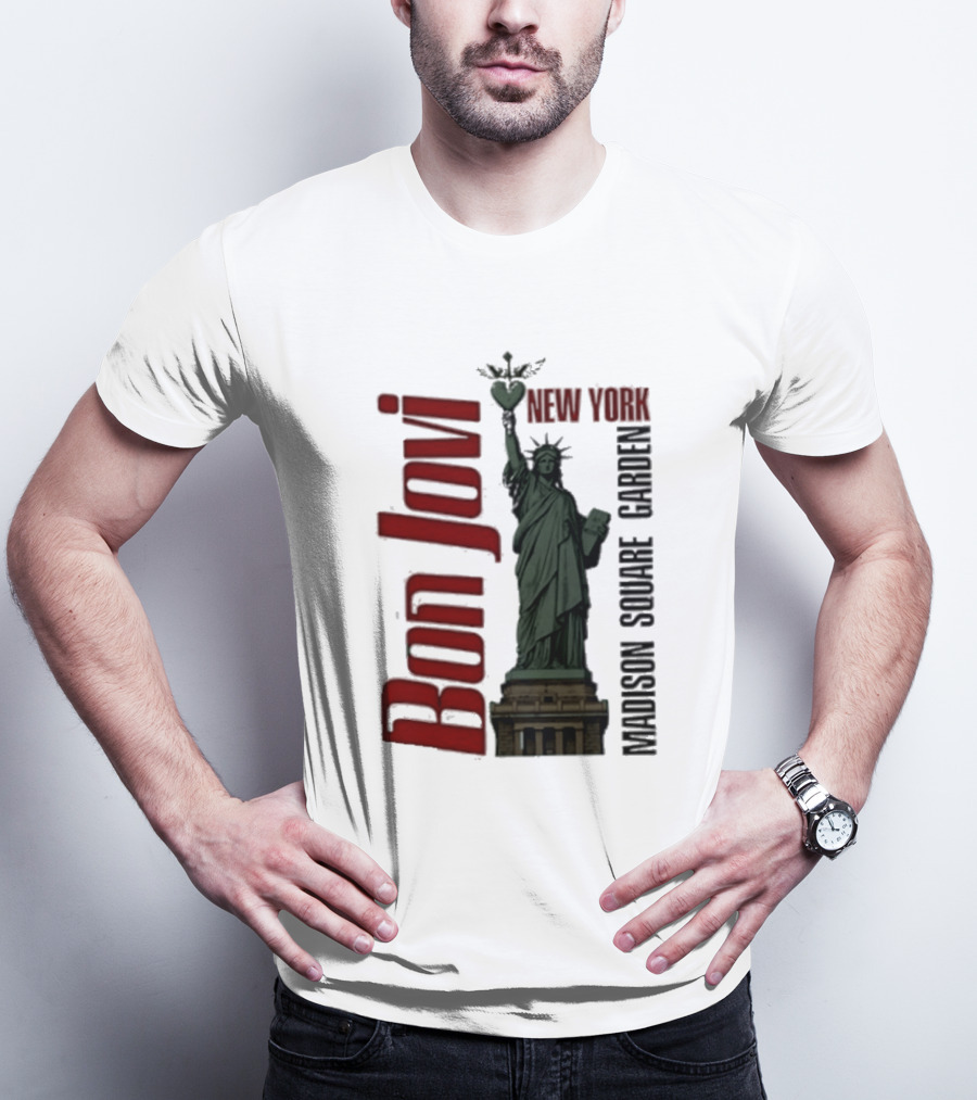 Bon Jovi Statue Of Liberty New York Madison Square Garden T-Shirt