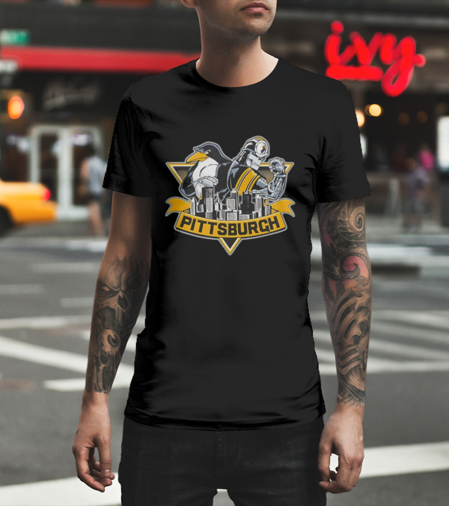 Pittsburgh Penguins Steelers City Skyline 2026 T-Shirt