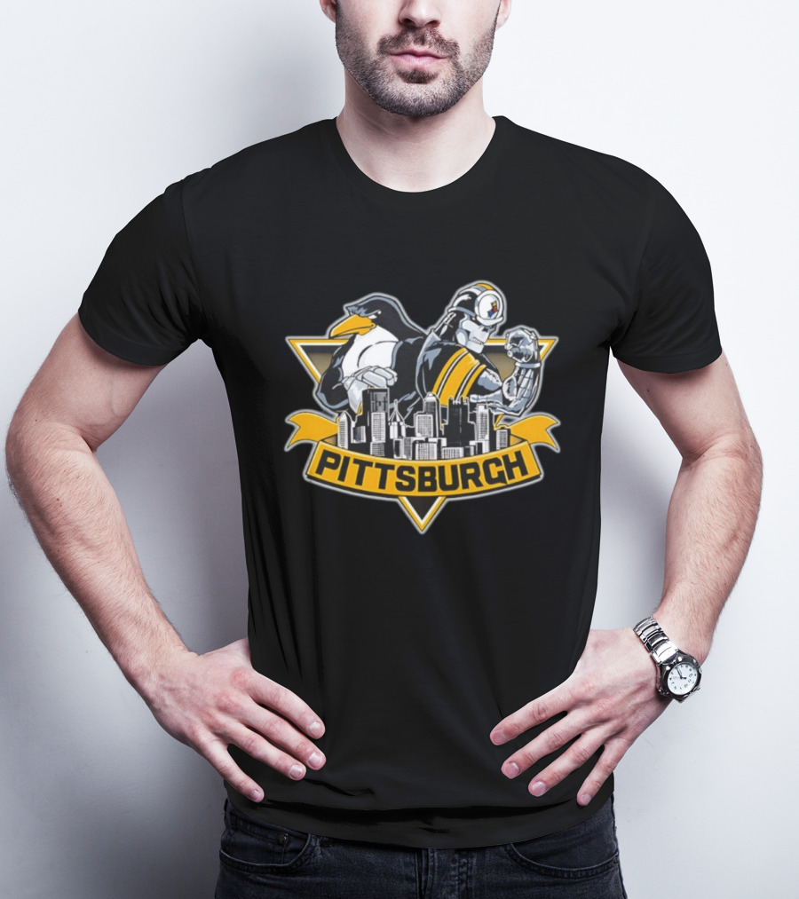 Pittsburgh Penguins Steelers City Skyline 2026 T-Shirt