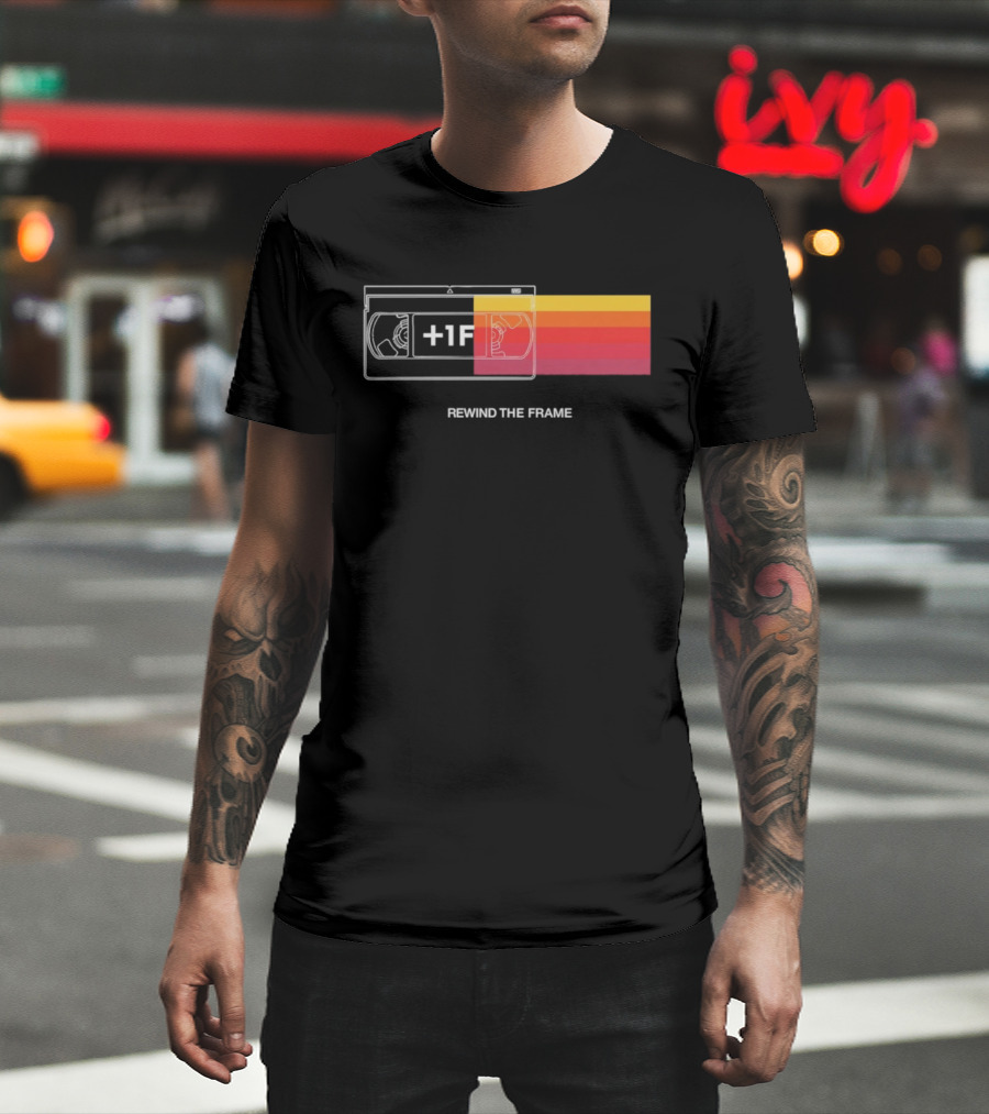 Rewind The Frame Retro VHS Tape 80s Aesthetic T-Shirt