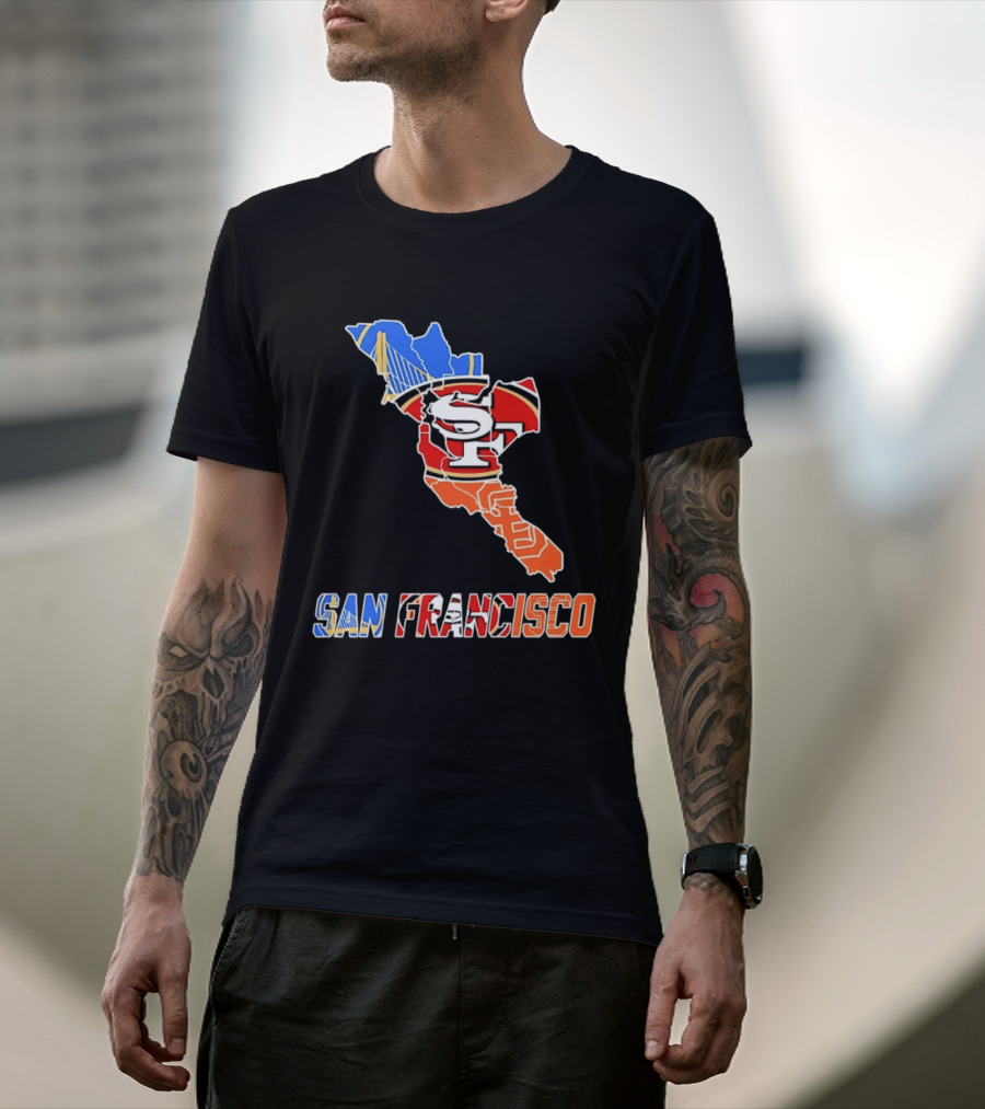 San Francisco State Map Golden State Warriors 49ers 2026 T-Shirt
