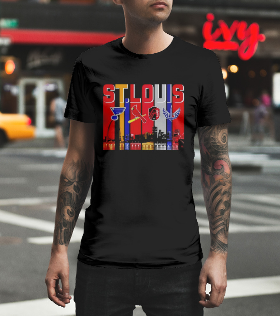 St Louis City Blues Cardinals BattleHawks Skyline Season 2026 T-Shirt