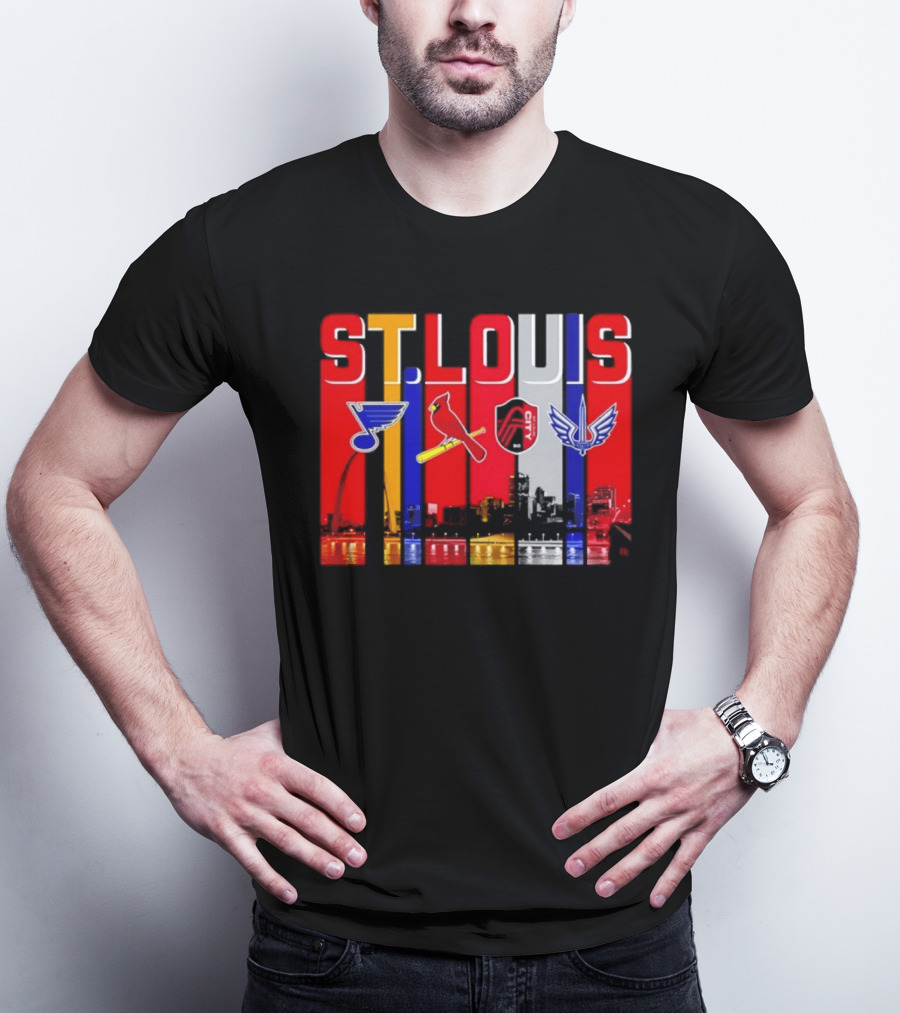 St Louis City Blues Cardinals BattleHawks Skyline Season 2026 T-Shirt