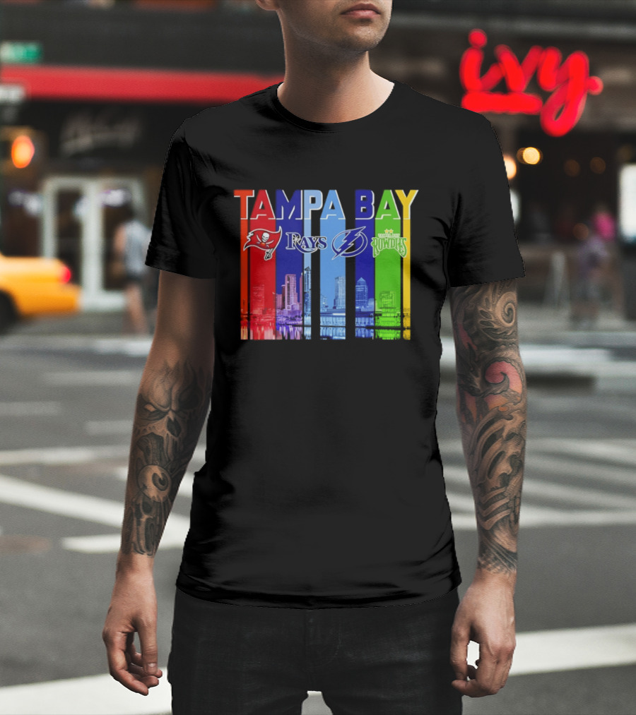 Tampa Bay Buccaneers Rays Lightning Rowdies Skyline 2026 T-Shirt