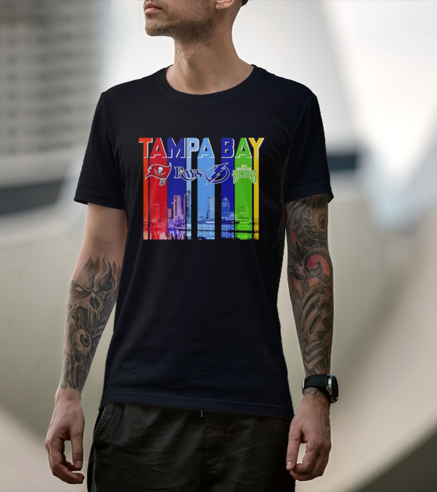 Tampa Bay Buccaneers Rays Lightning Rowdies Skyline 2026 T-Shirt