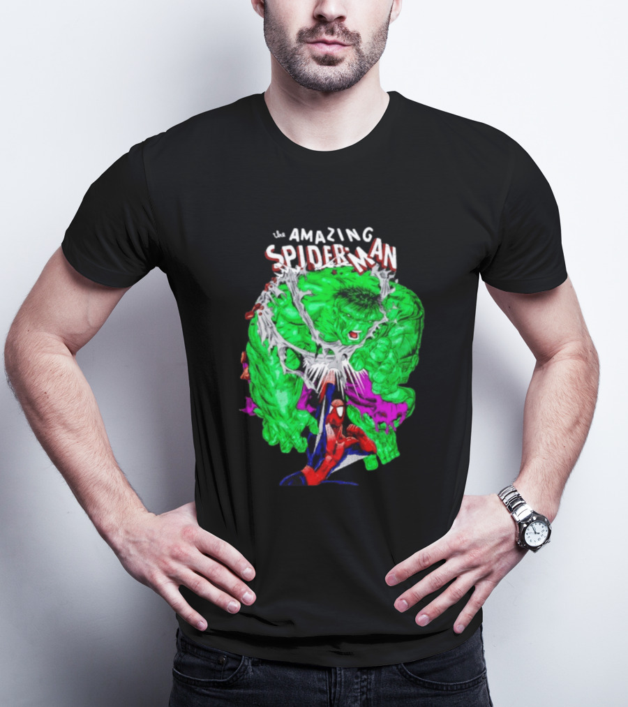 The Amazing Spider Man The Incredible Hulk Comic Style Showdown T-Shirt