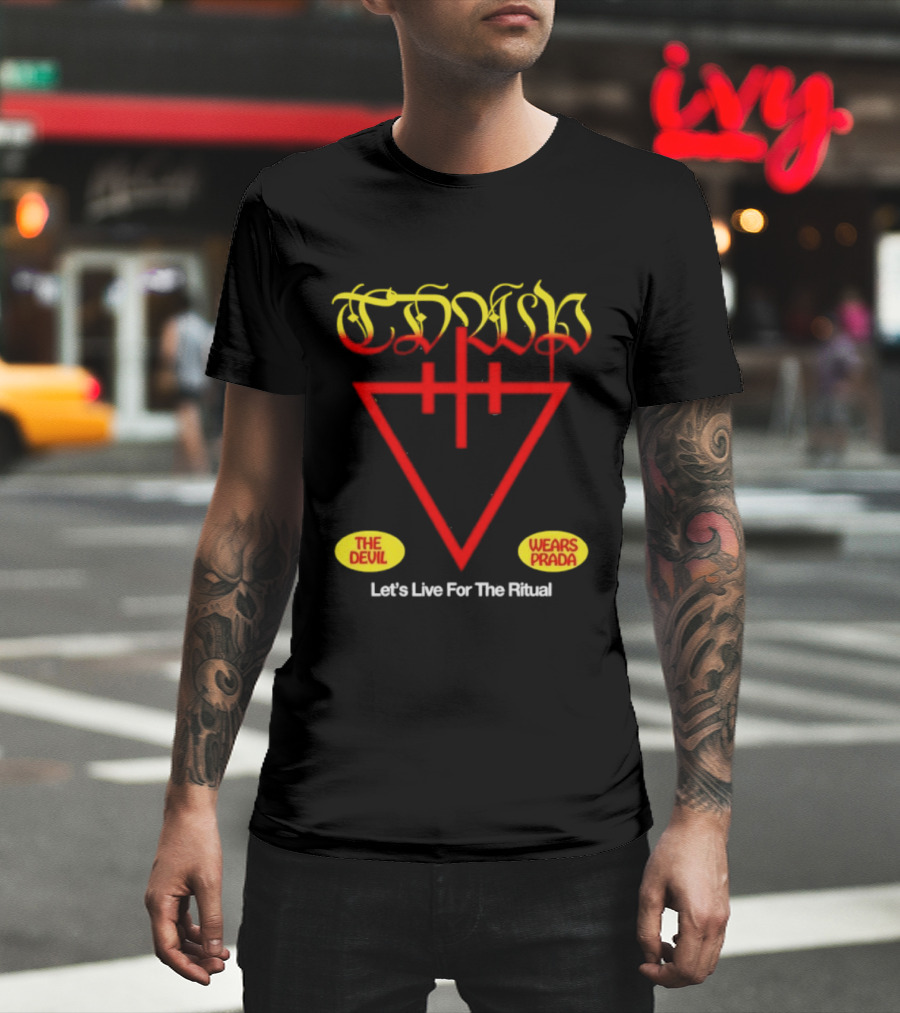 The Devil Wears Prada Ritual Inverted Triangle Symbol Let's Live For The Ritual T-Shirt