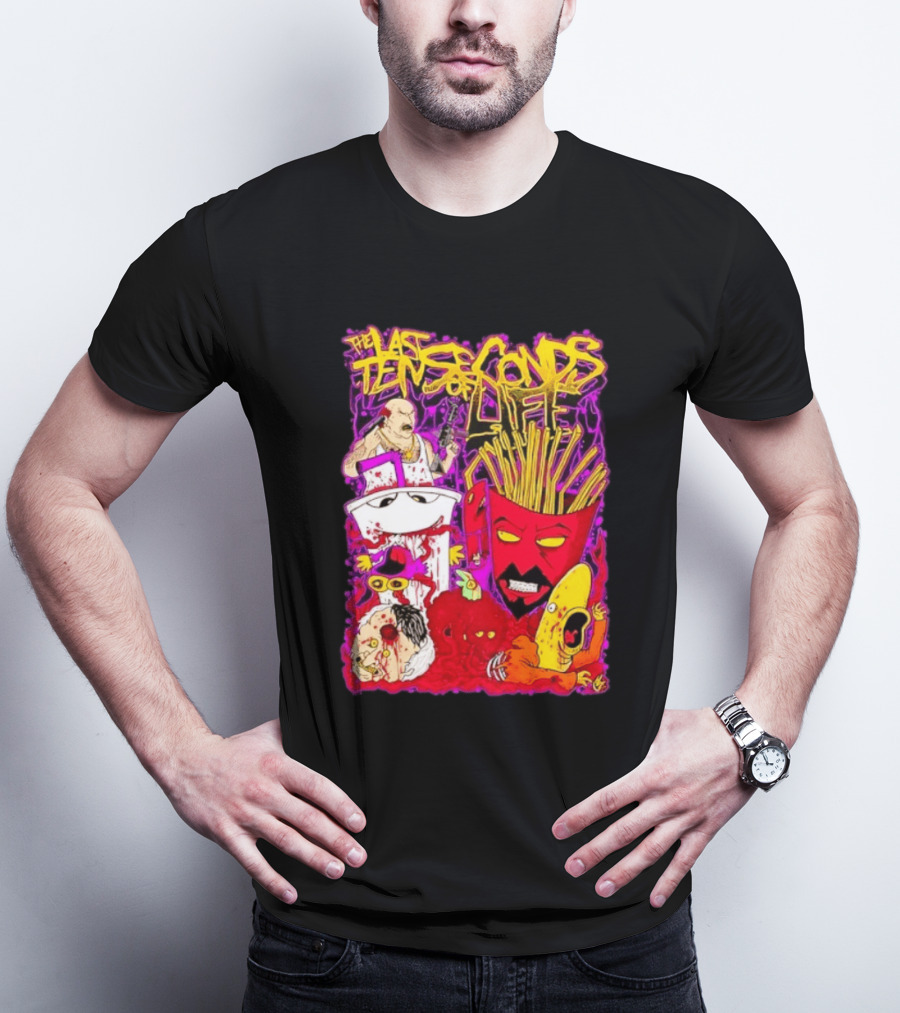 The Last Ten Seconds Of Life Aqua Teen Hunger Force Characters Frylock Master Shake Meatwad Carl T-Shirt