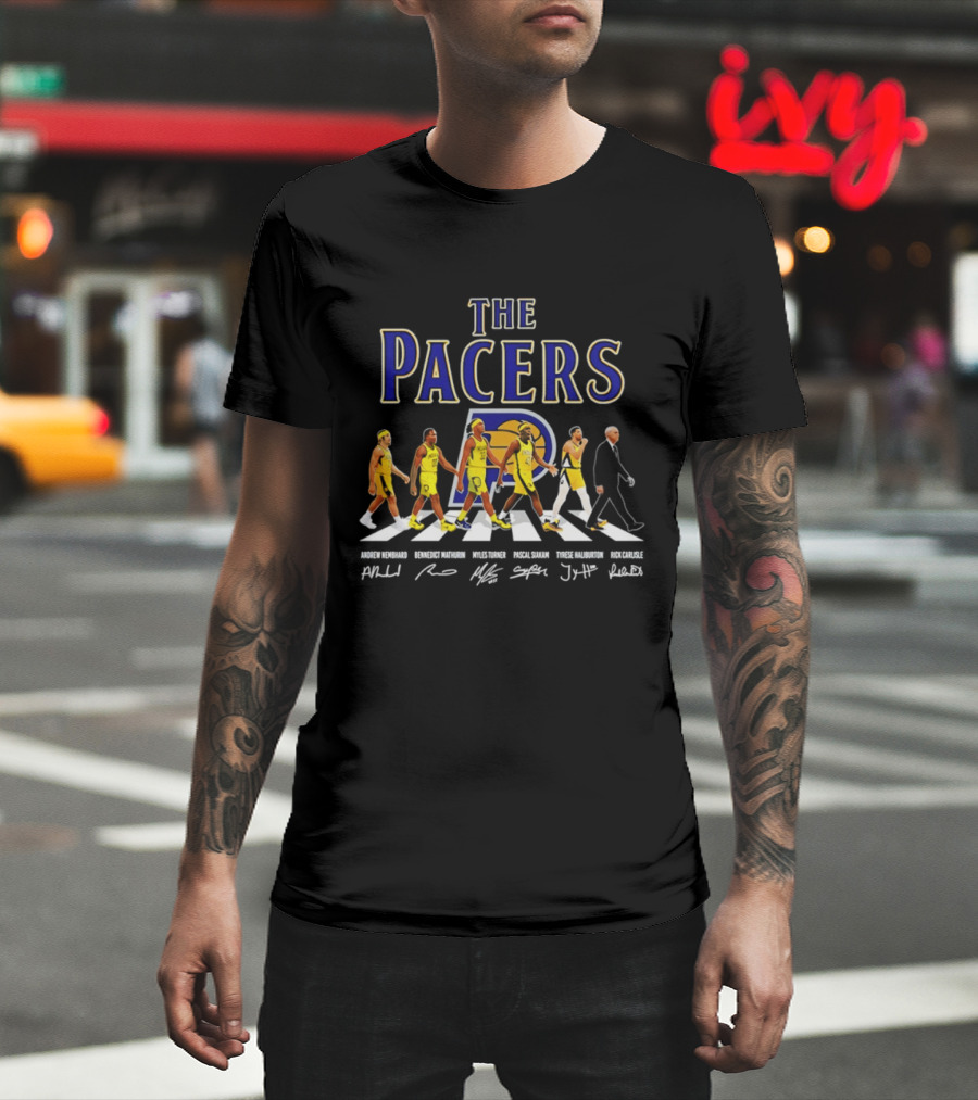 The Pacers Andrew Nembhard Bennedict Mathurin Myles Turner Pascal Siakam Tyrese Haliburton Signatures T-Shirt