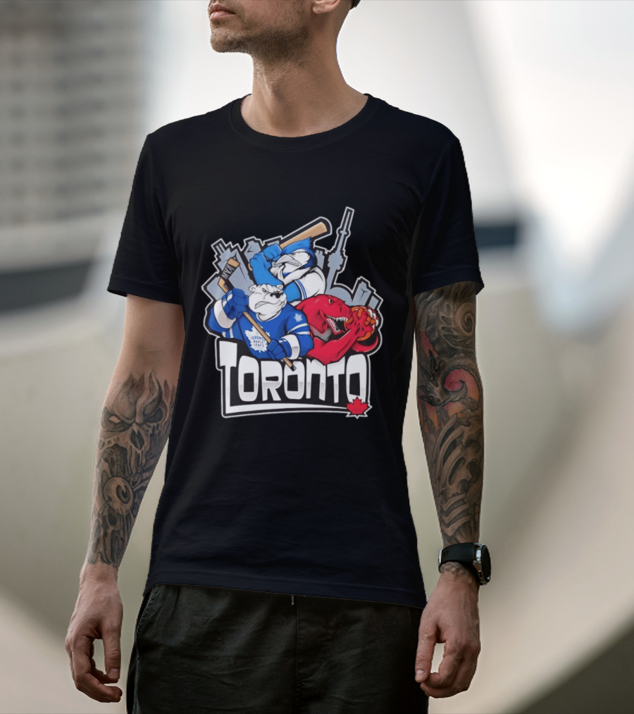 Toronto Maple Leafs Blue Jays Raptors Skyline 2026 T-Shirt