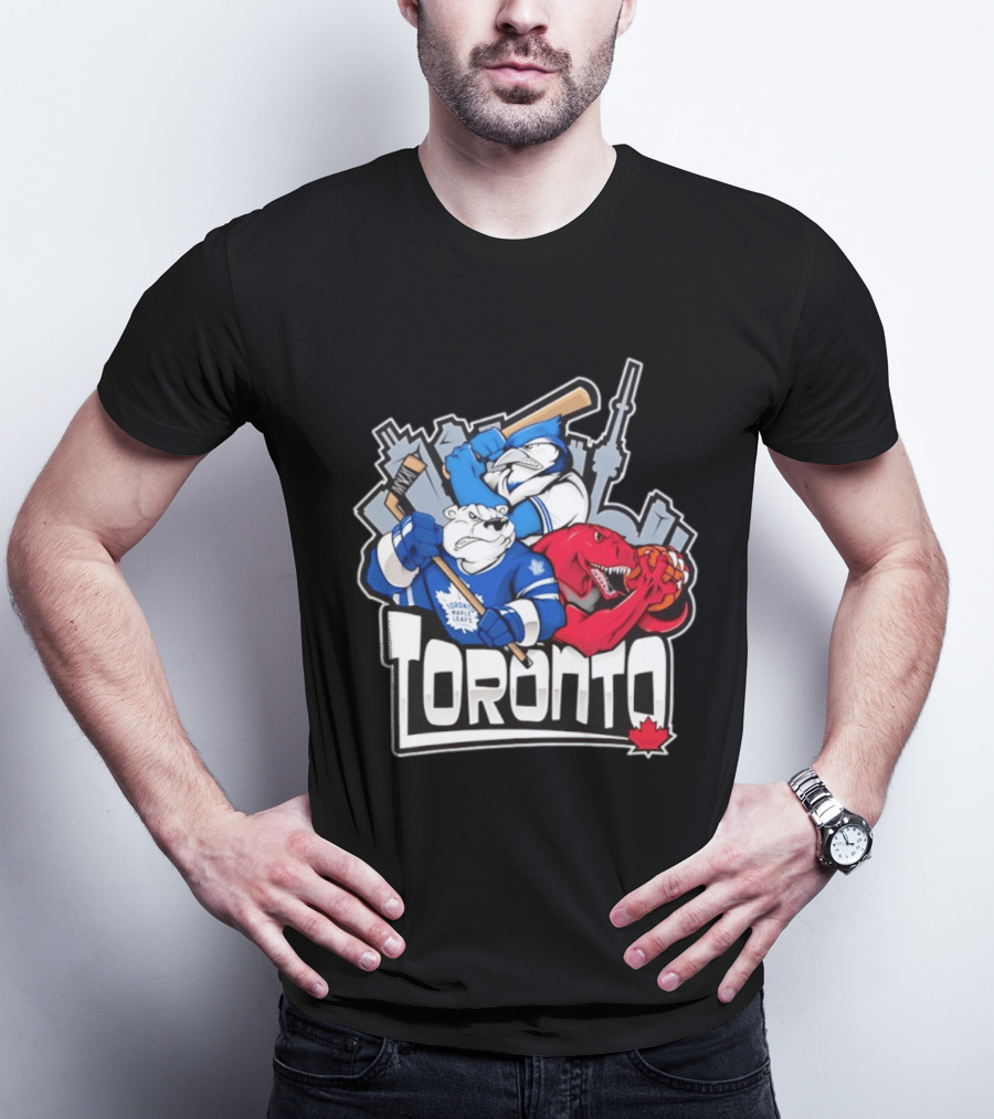 Toronto Maple Leafs Blue Jays Raptors Skyline 2026 T-Shirt
