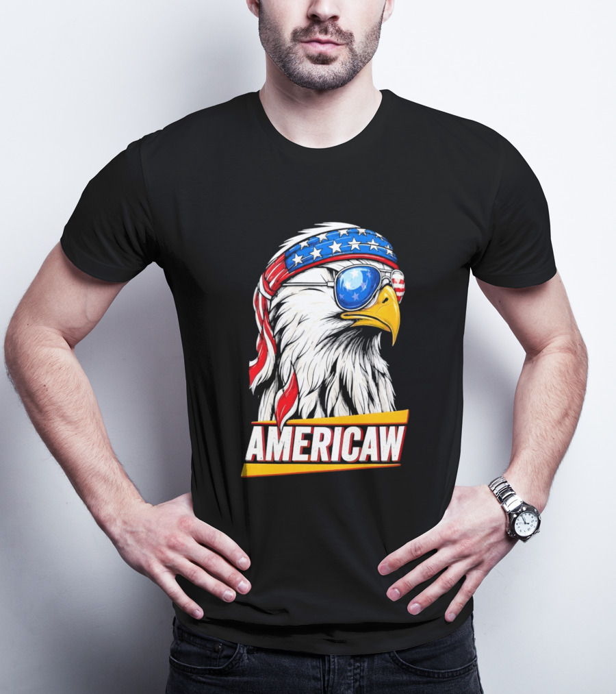 Bald Eagle Americaw Bandana American Flag USA T-Shirt