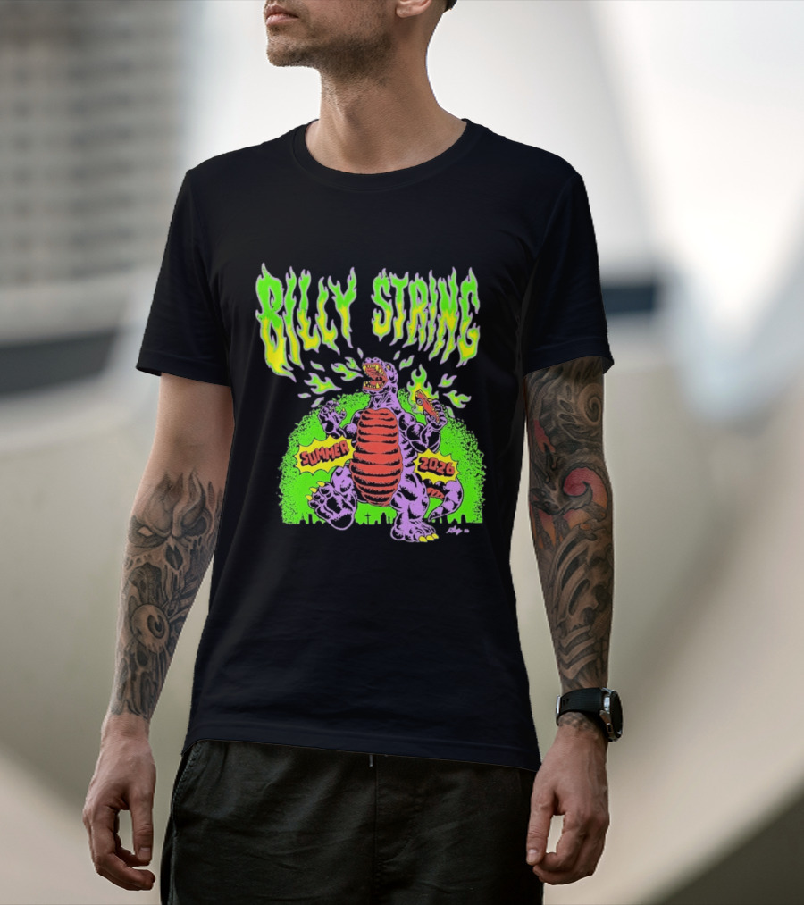 Billy Strings Summer 2026 Terrible Lizard Monster Concert Tour Neon Comic T-Shirt