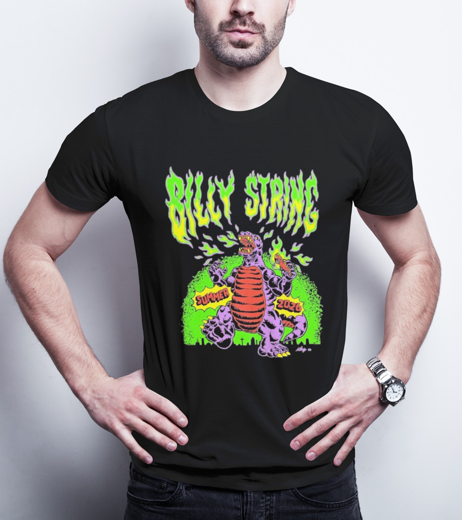 Billy Strings Summer 2026 Terrible Lizard Monster Concert Tour Neon Comic T-Shirt