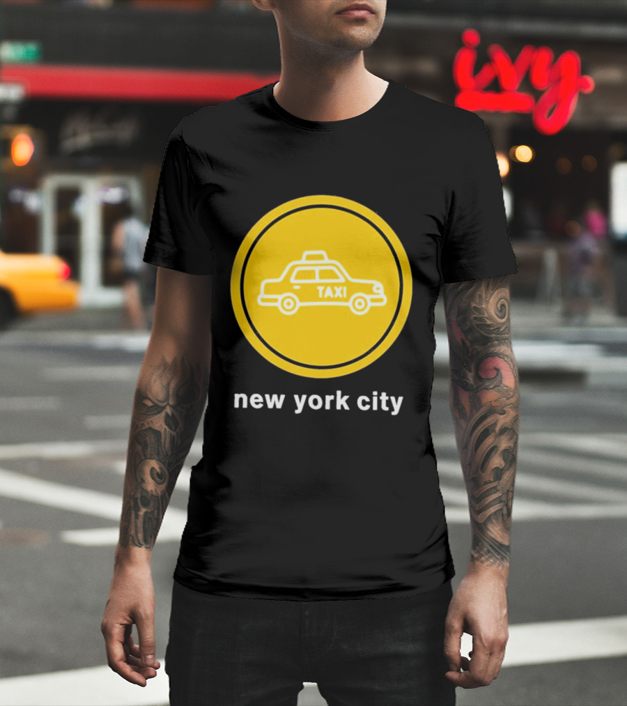 New York City Taxi Cab Blink 182 Iconic Yellow Circle T-Shirt