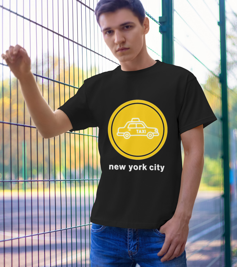 New York City Taxi Cab Blink 182 Iconic Yellow Circle T-Shirt