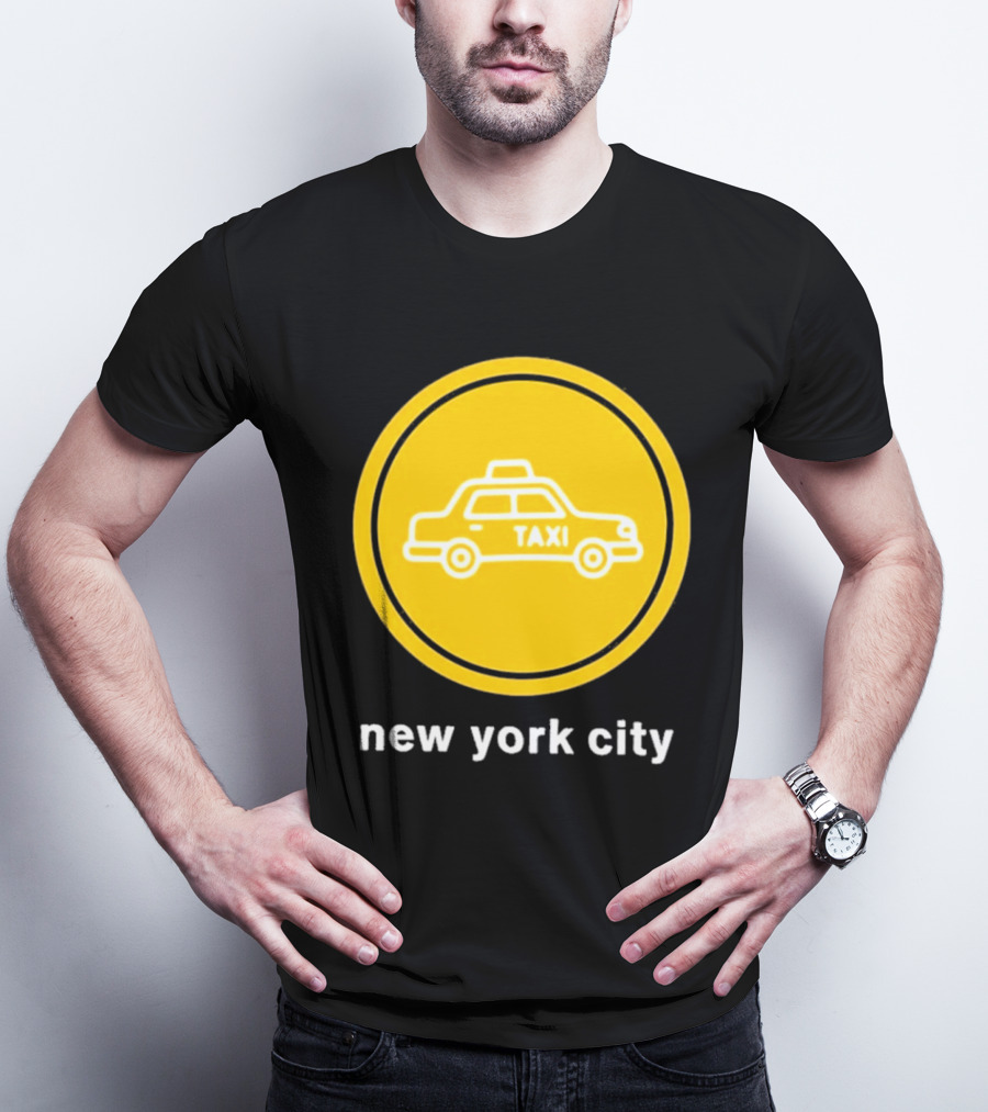 New York City Taxi Cab Blink 182 Iconic Yellow Circle T-Shirt