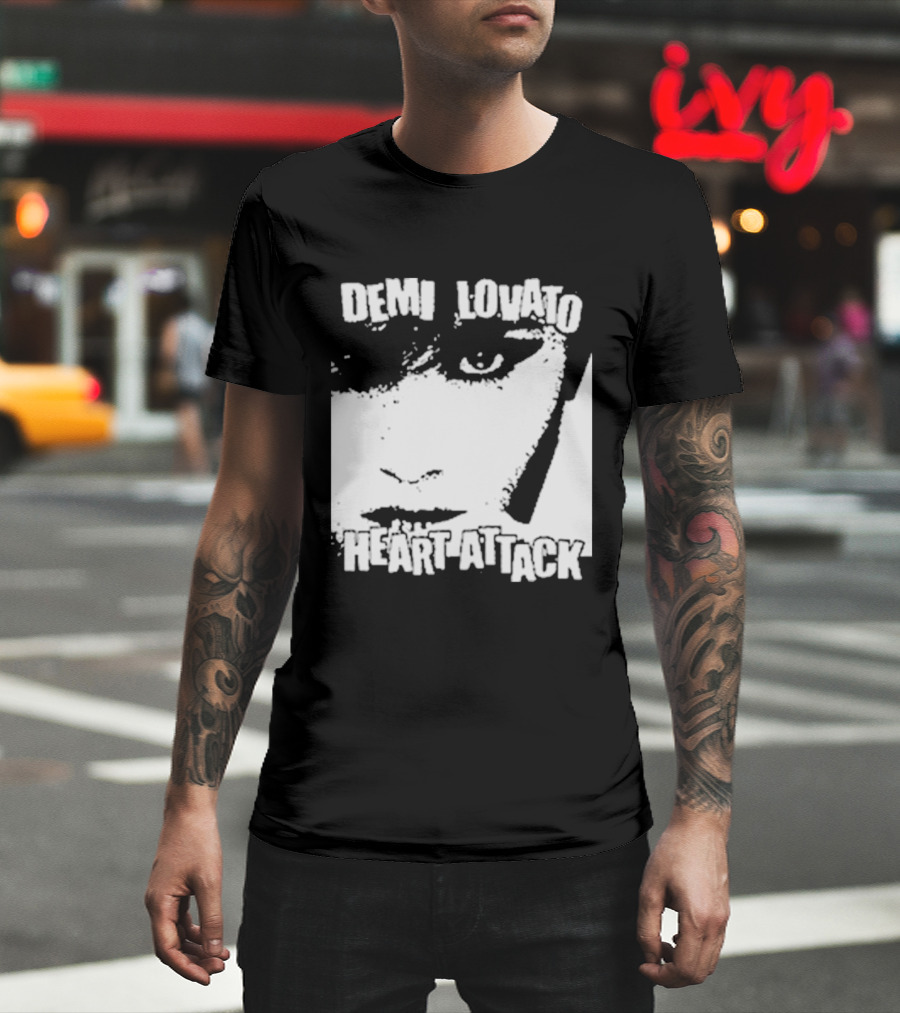 Demi Lovato Heart Attack Anniversary Face T-Shirt