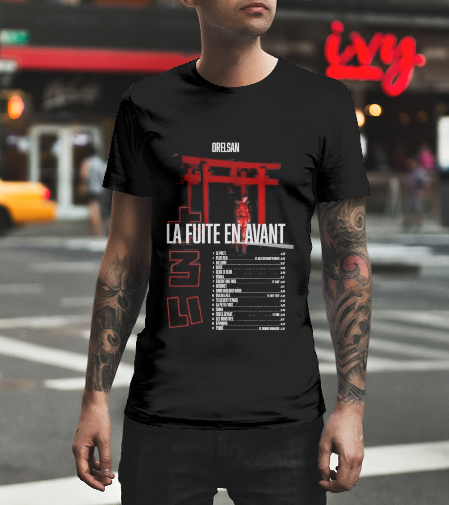 Orelsan La Fuite En Avant Rouge Tour Dates 2024 T-Shirt