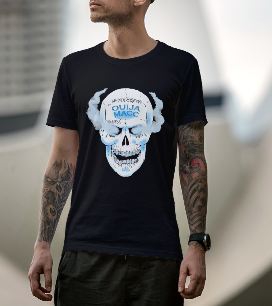 Ouija Macc Skull Blessed Trash Smoke Effect Design D 977 T-Shirt