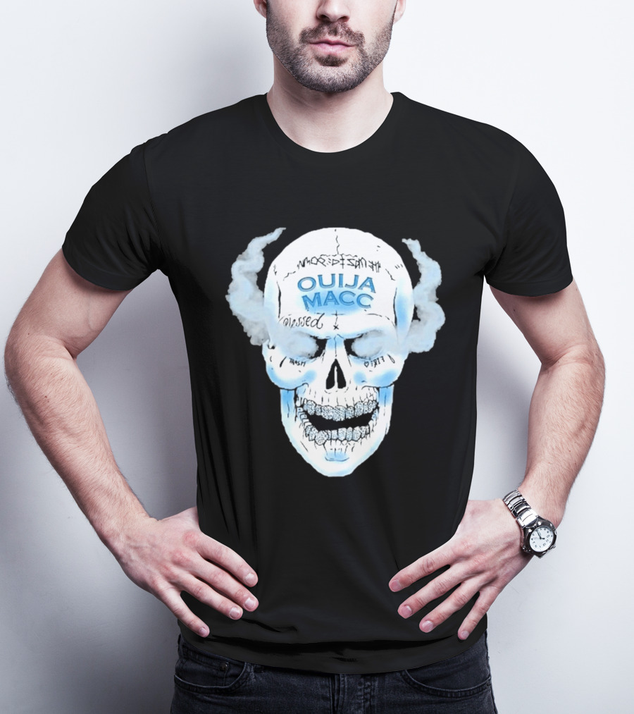 Ouija Macc Skull Blessed Trash Smoke Effect Design D 977 T-Shirt