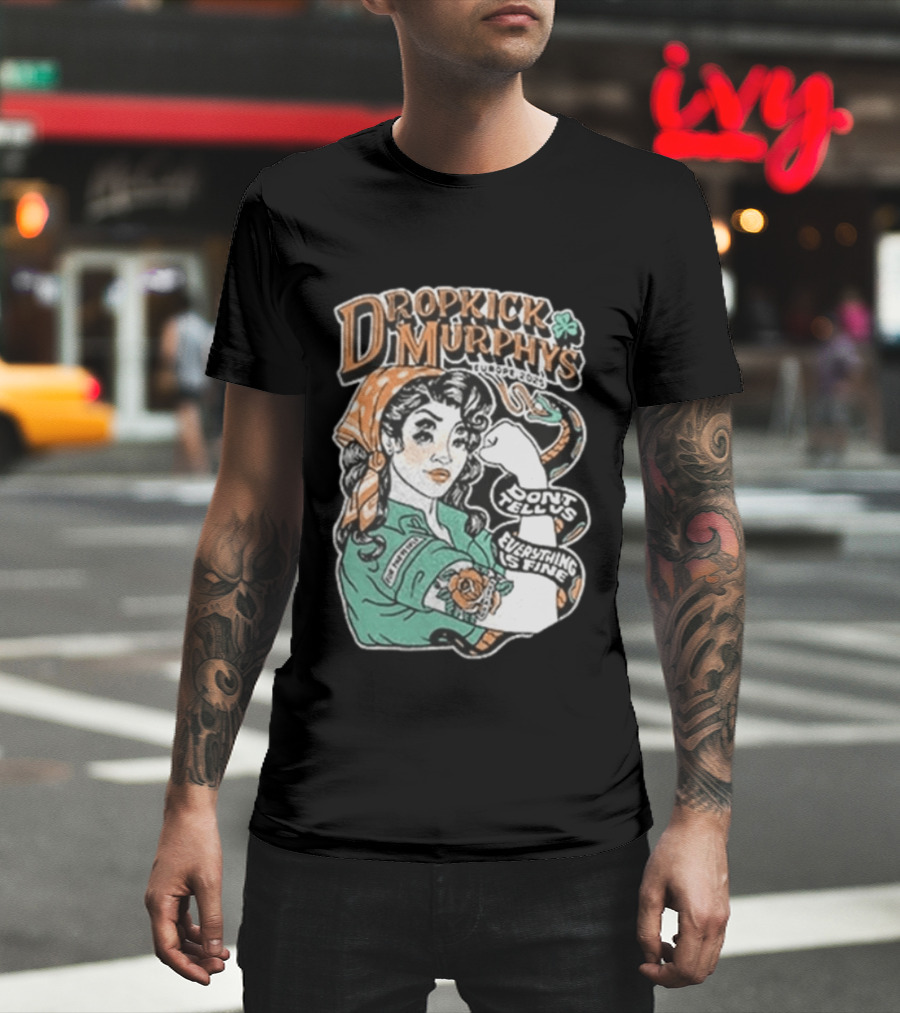 Dropkick Murphys Europe 2025 Tour Don't Tell Us Everything Is Fine Snake T-Shirt