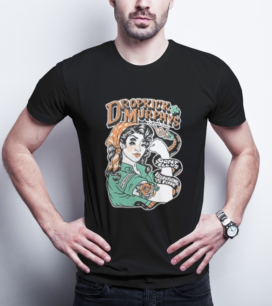 Dropkick Murphys Europe 2025 Tour Don't Tell Us Everything Is Fine Snake T-Shirt