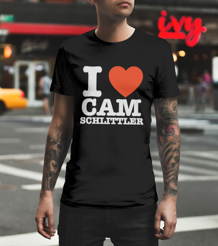 I Love Cam Schlittler Red Heart T-Shirt