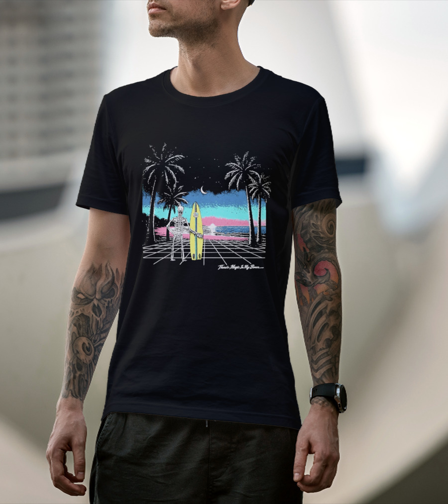 Imagine Dragons There's Magic In My Bones Retro Tropical Surf Scene Palms Sunset Ocean Beach Moon Surfer T-Shirt
